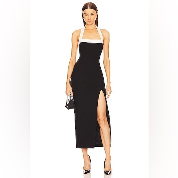 NICHOLAS | Dresses | Nicholas Jane Midi Dress In Solid Black Milk ...